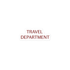 Travel Department Sticker – Fora Travel Merch Store